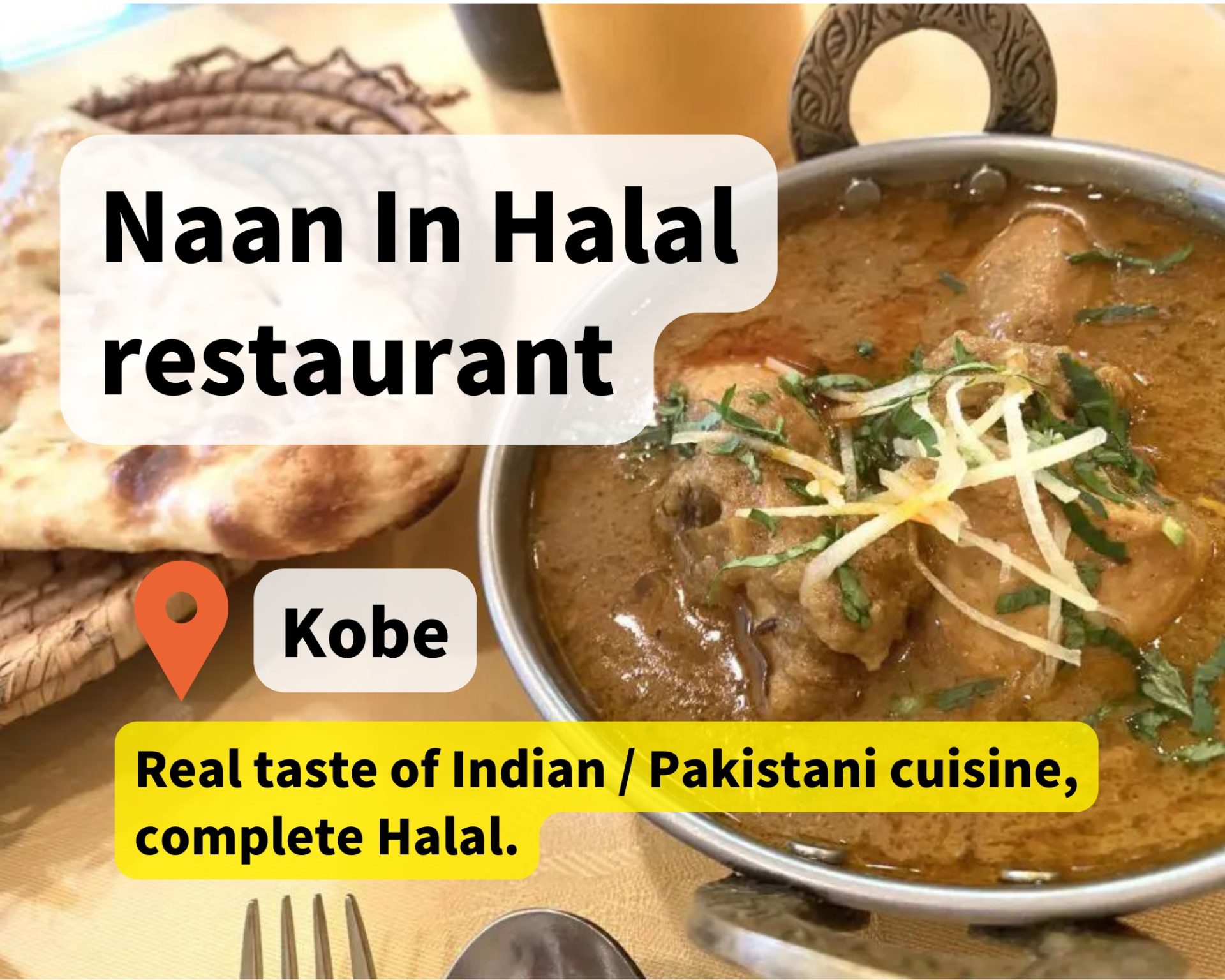 Naan In Halal restaurant in front of Kobe Mosque. | Paulonia