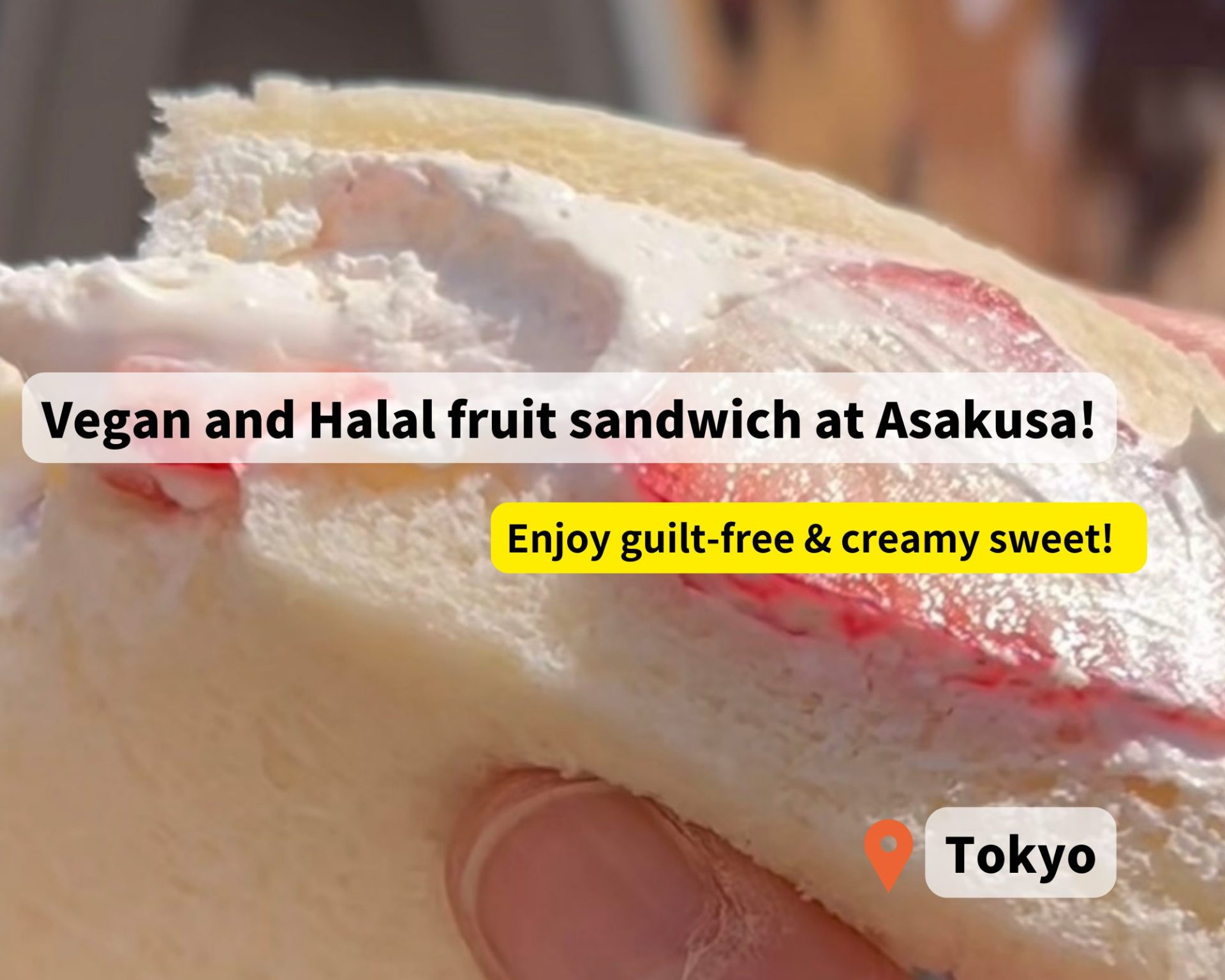 Halal Fruit sandwich at Asakusa, Tokyo! Guilt-free but creamy ...