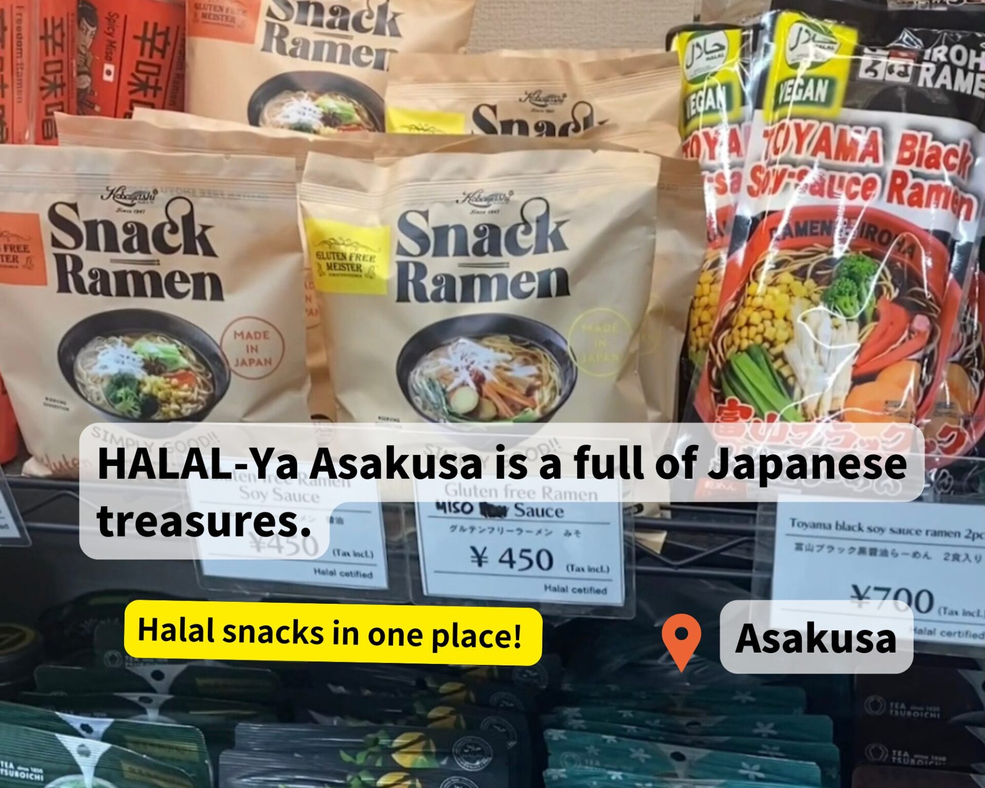 Halal snacks in one place! HALAL-Ya Asakusa is a full of Japanese ...